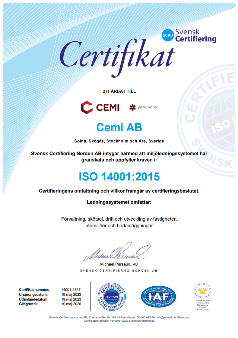 ISO Certifiering | Cemi AB